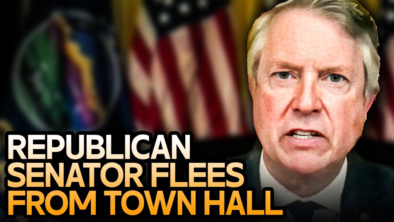 Republican Senator Flees Town Hall After Questions Get Too Hard - YouTube