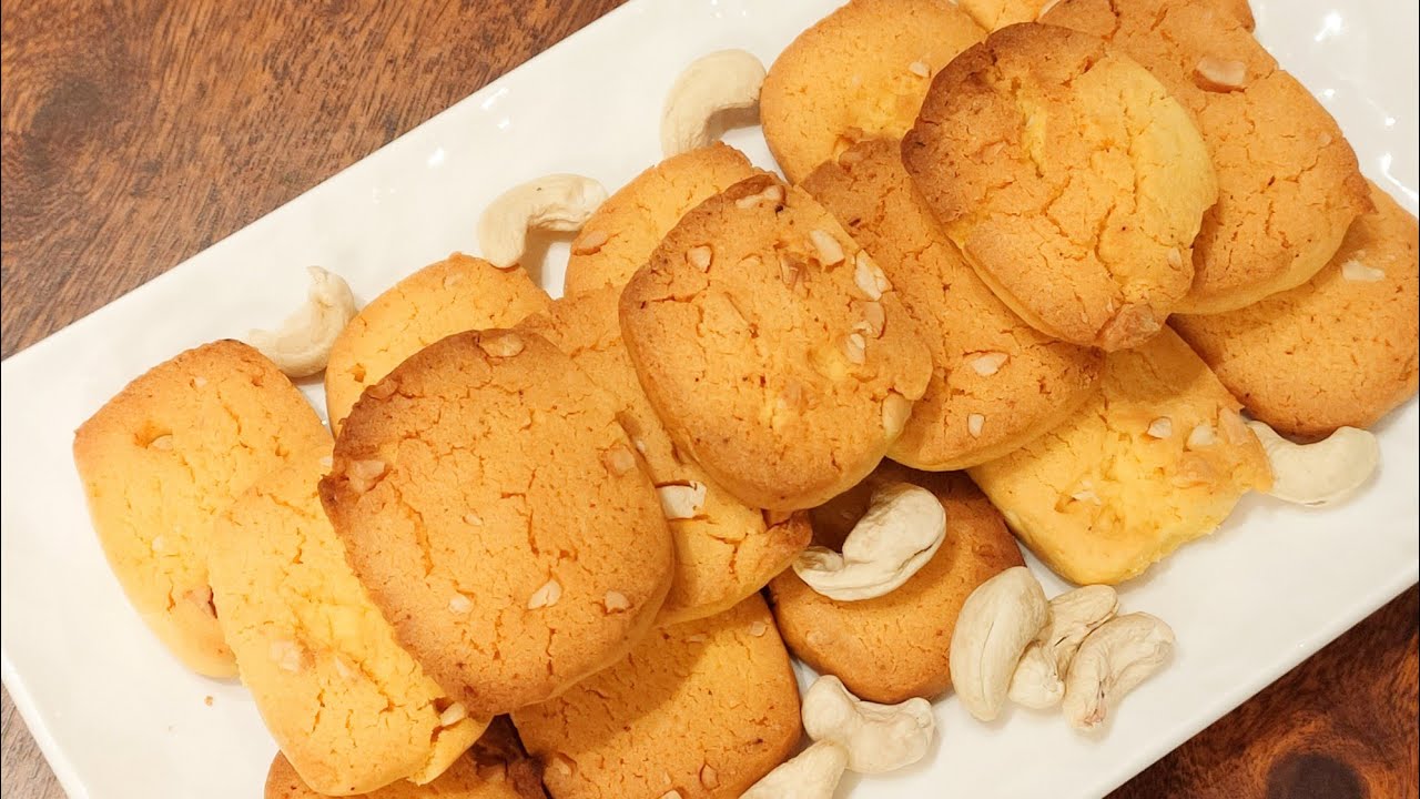 Karachi Style Kaju Cookies | Kaju Biscuit Recipe | Cashew Cookies ...