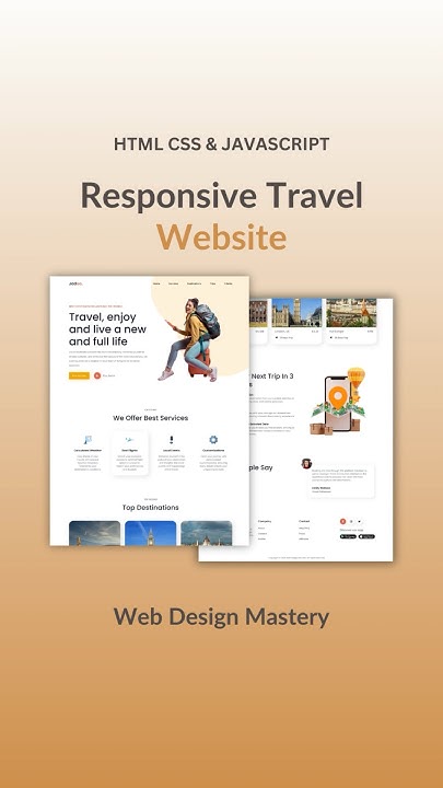 Responsive Travel Website Using Html Css Javascript Coding Webdesign Programming
