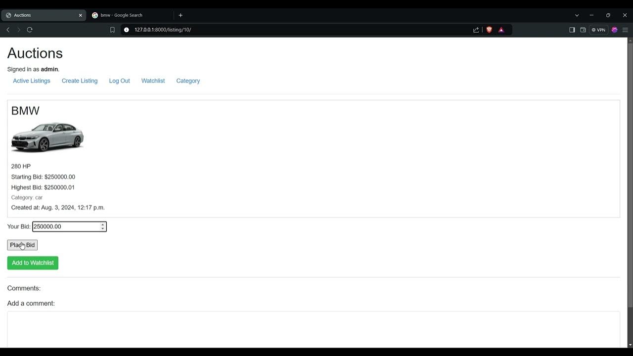 Project 2 : Commerce For CS50’s Web Programming with Python and JavaScript - YouTube
