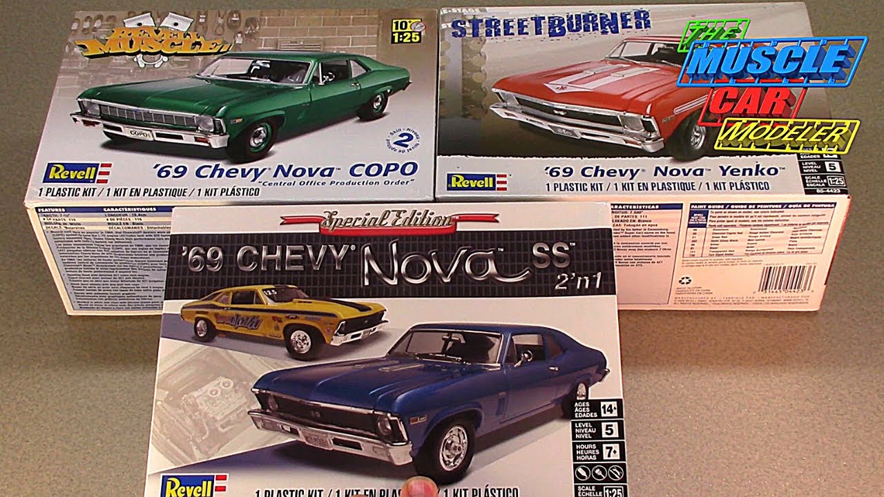 Revell 1969 Chevrolet Nova Kit contents and compare - YouTube