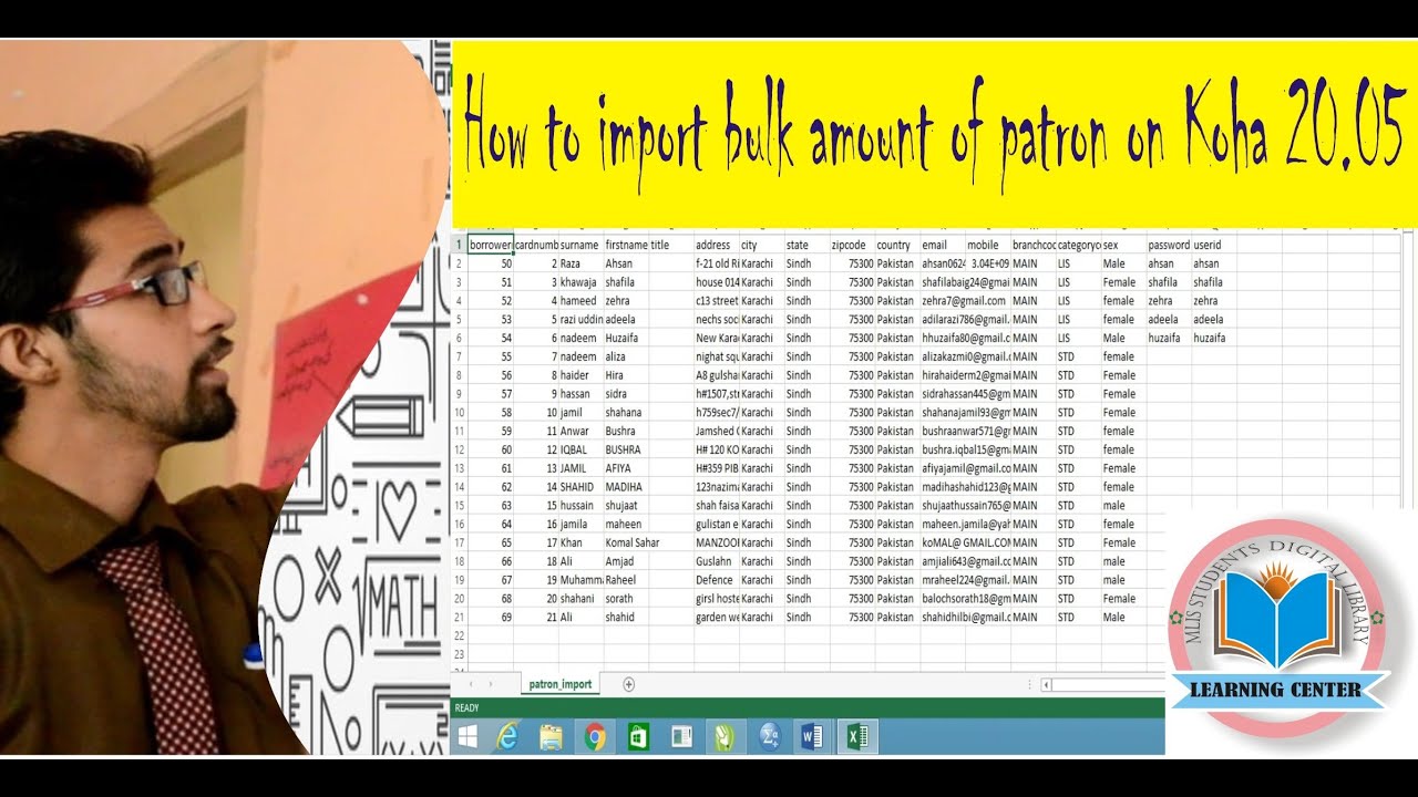 Import patron file in Koha 20.05 - YouTube