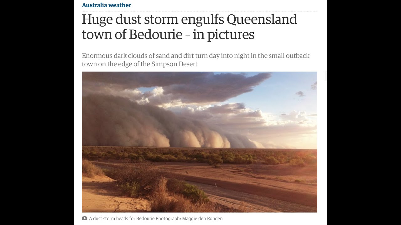 Huge dust storm engulfs Queensland town of Bedourie - YouTube