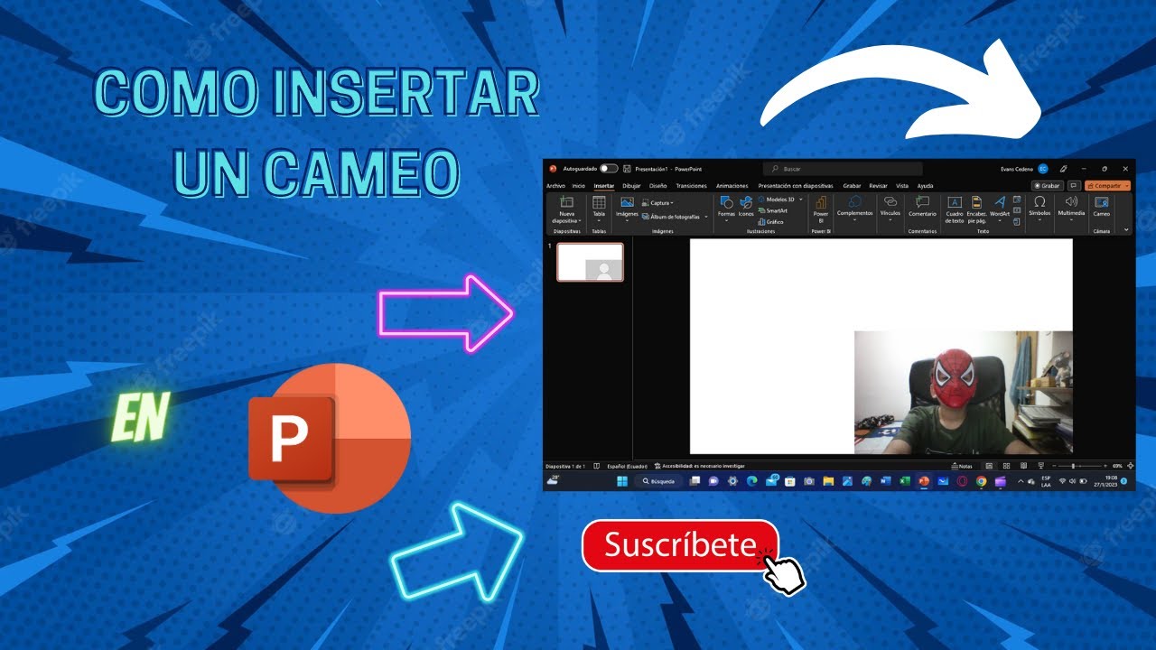 Como insertar un cameo en PowerPoint - YouTube