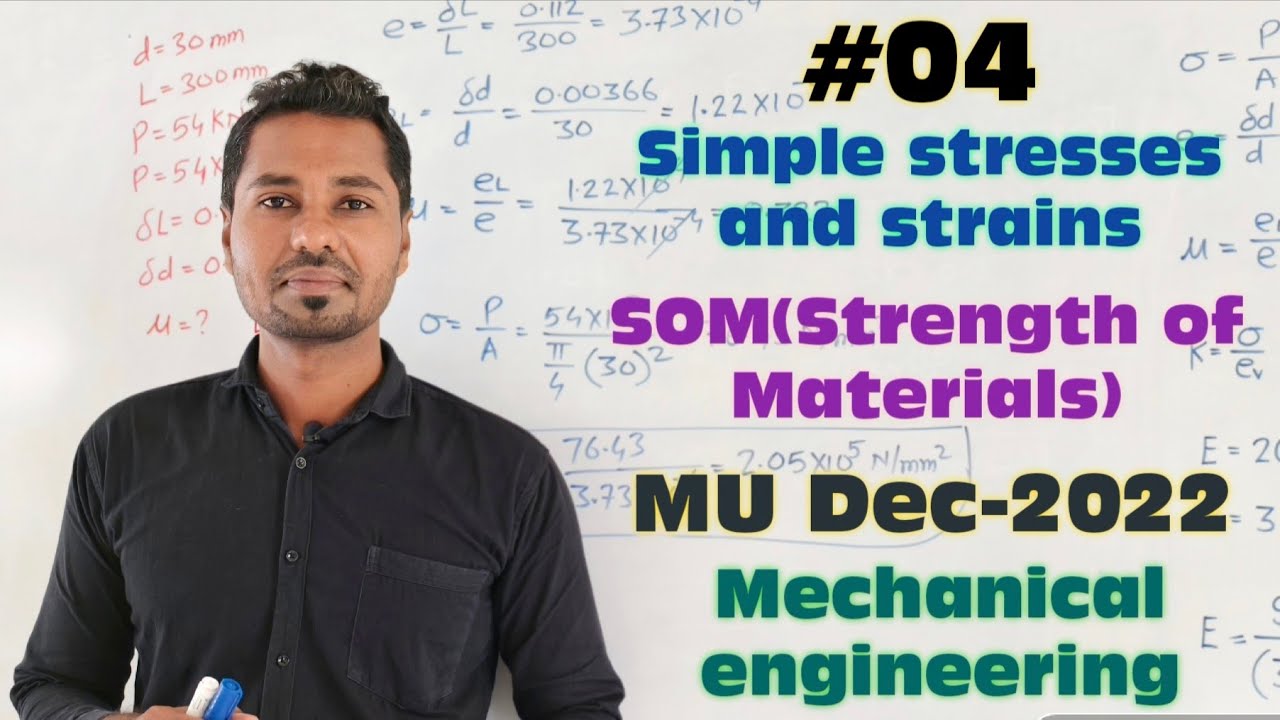 Simple stresses and strains/SOM(Strength of materials)/MOS/Mechanical engineering/Civil/problem ...