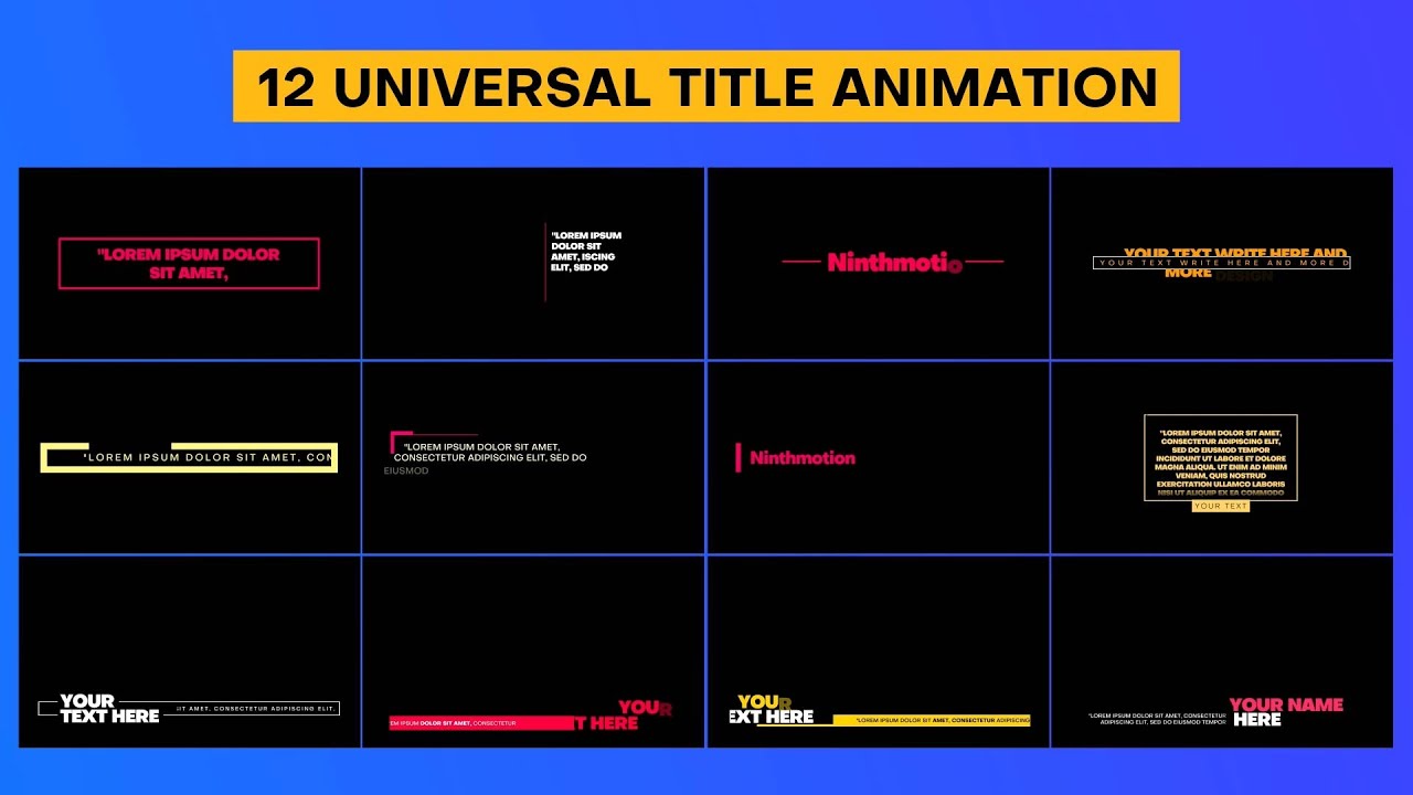 Universal Titles After Effects Template | Library of AE Templates ...