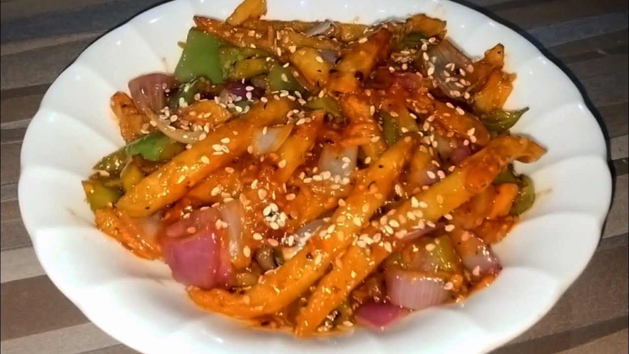 Chilli Potato Recipe | Crispy Restaurant Style Chilli Potatoes Recipe ...