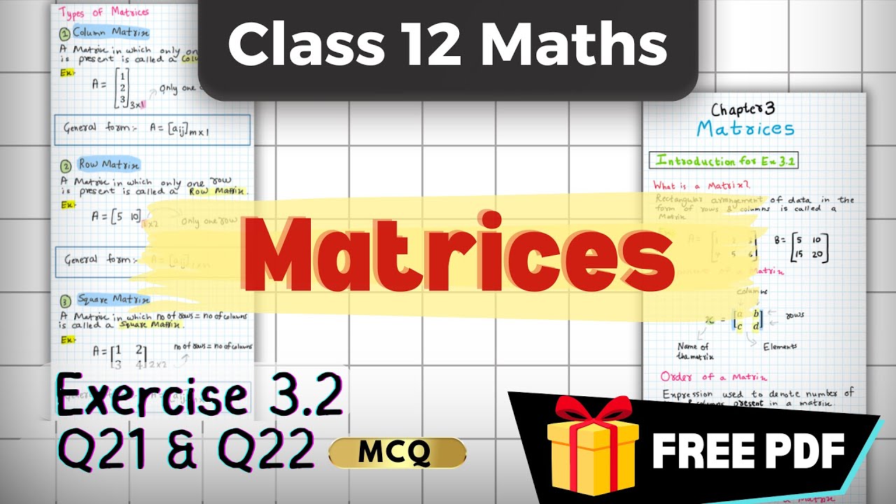 Class 12 Maths | Chapter 3 | Matrices | Exercise 3.2 | Question 21 and ...