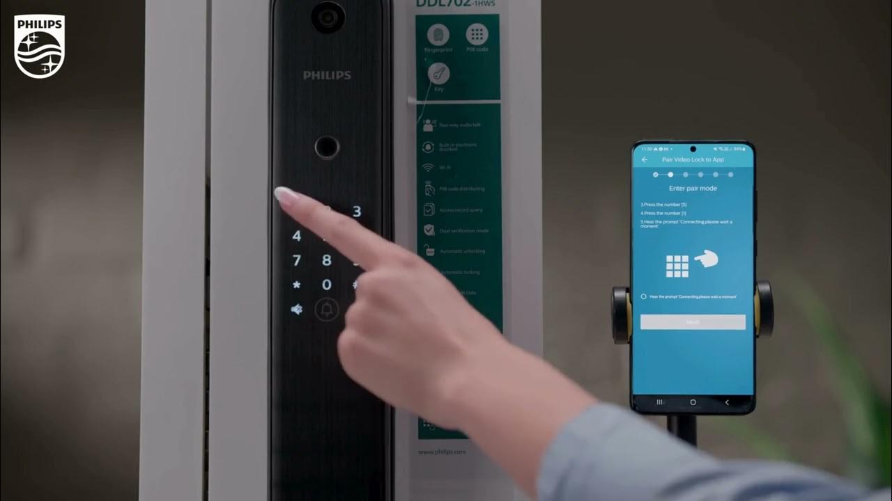 How to connect the door lock to App (WIFI) - Philips EasyKey DDL702-1HWS Smart Lock - YouTube