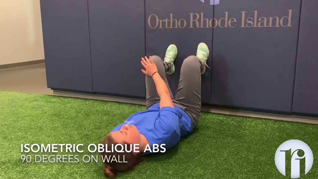 Isometric Oblique Abs With Stability ball/On Wall - YouTube