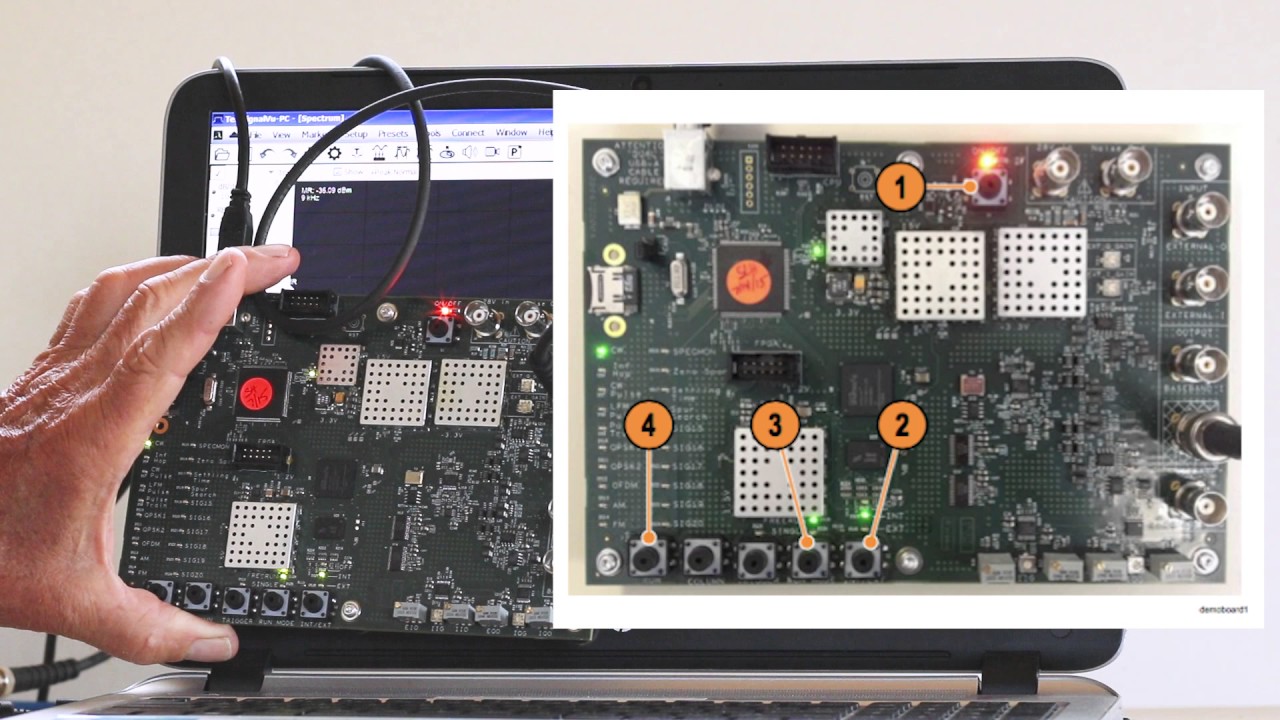 Connecting the Tektronix RSA306B to the Tektronix RTSA V3 Demo Board ...