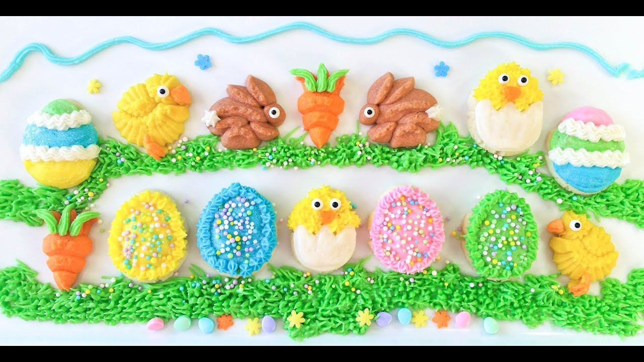 Chicks & Eggs, Bunnies & Carrots- Easter Spritz Cookies - YouTube