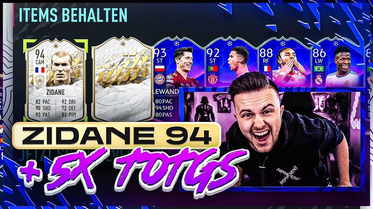 OMG!! 94 ZIDANE ICON + 5 TOTGS im PACK 😱🤑 FIFA 22: Best Of Pack Opening ...