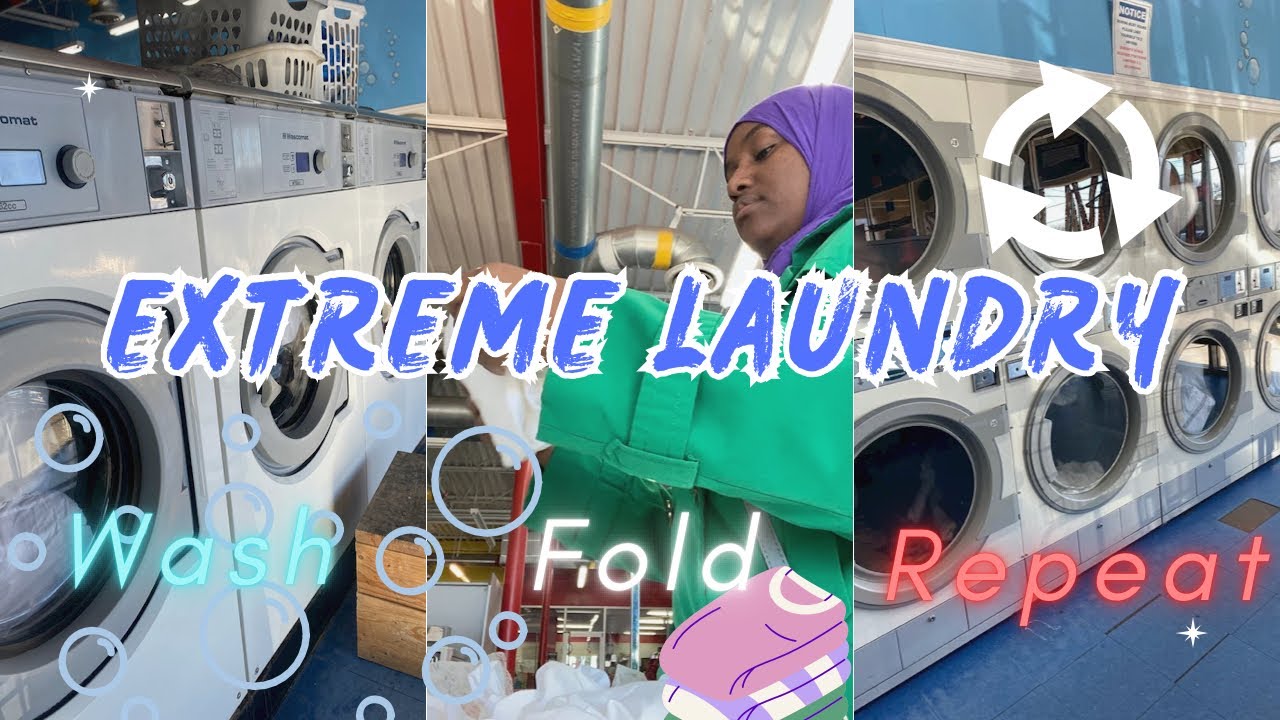 EXTREME LAUNDRY | LAUNDROMAT WASH FOLD REPEAT - YouTube