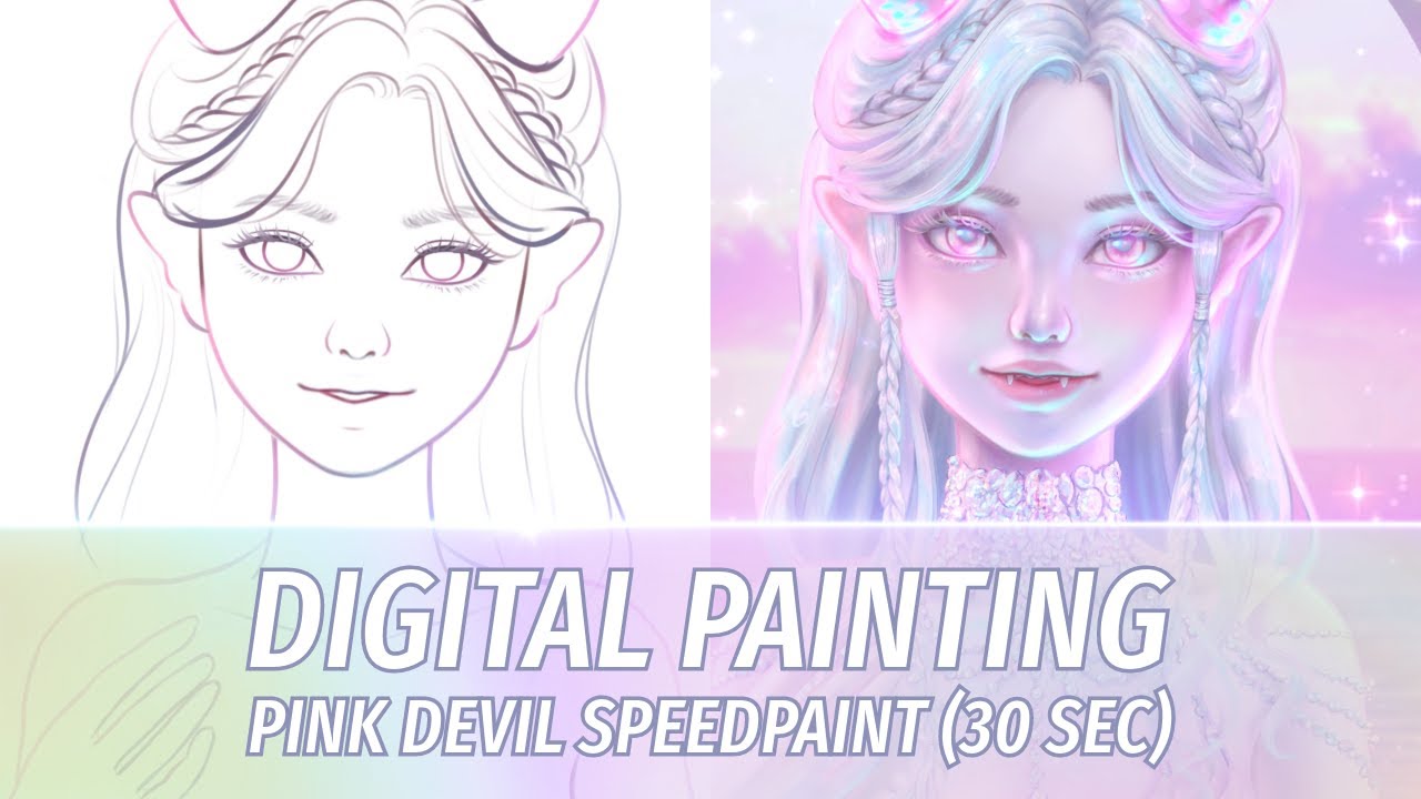 Digital Painting - Pink Devil Speedpaint (30 sec) - YouTube