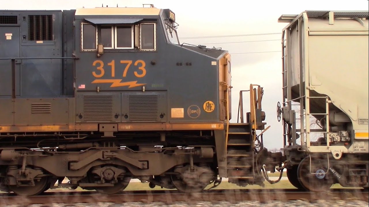 CSX M642 with CSX 3180 and CSX 3173 (PLE Railroad Sticker) in Brookston ...