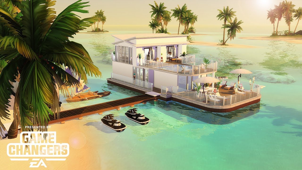 CASA BALSA FLUTUANTE│Floating Houseboat│The Sims 4 (Speed Build) - YouTube