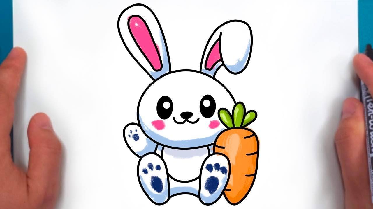 Desenez si Colorez un IEPURE Dragut de PASTE 🐰Desen Pas cu Pas pt ...