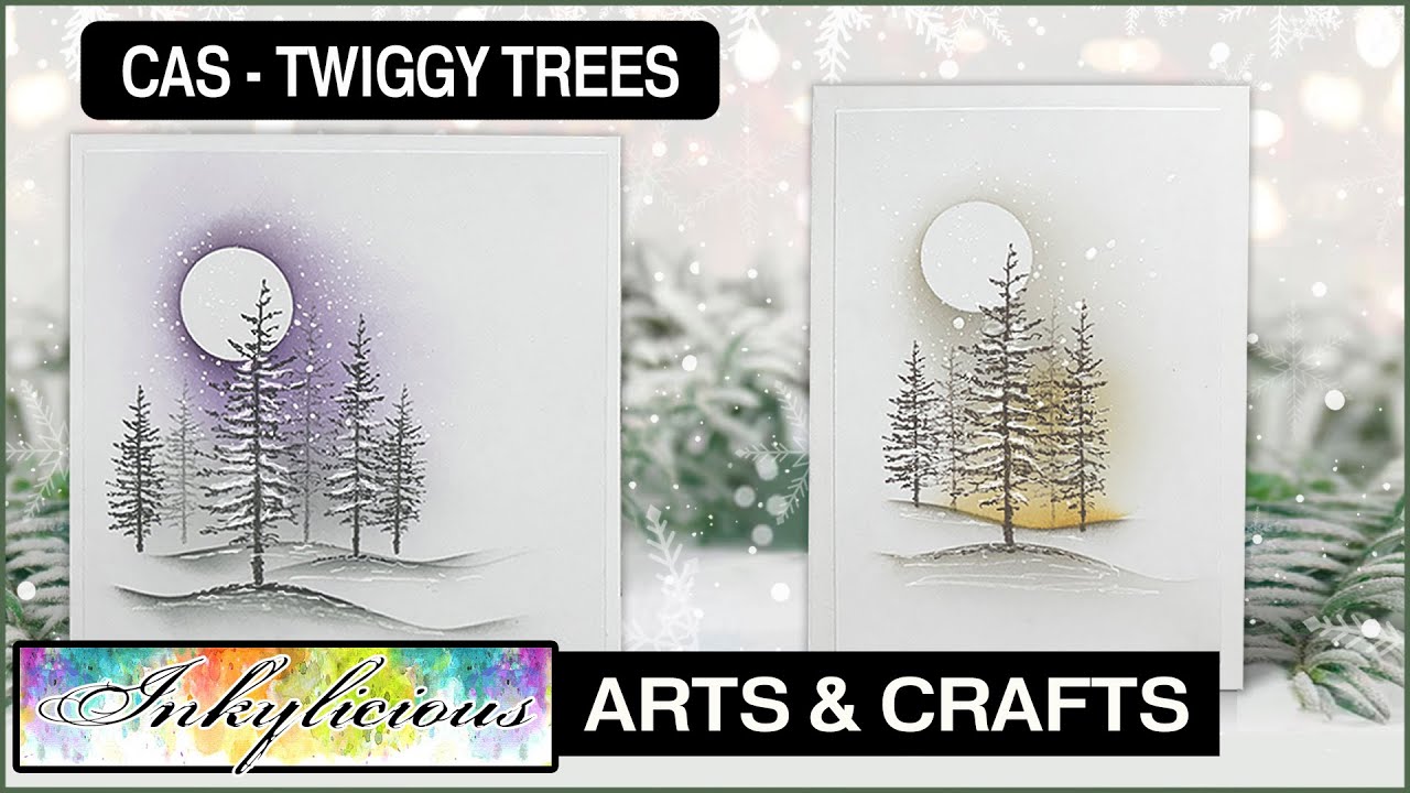 Inkylicious Clean & Simple Christmas Twiggy trees - YouTube