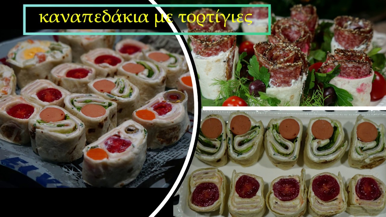 καναπεδάκια με τορτίγιες για μπουφέ- ροδέλες & τριανταφυλλάκια ...