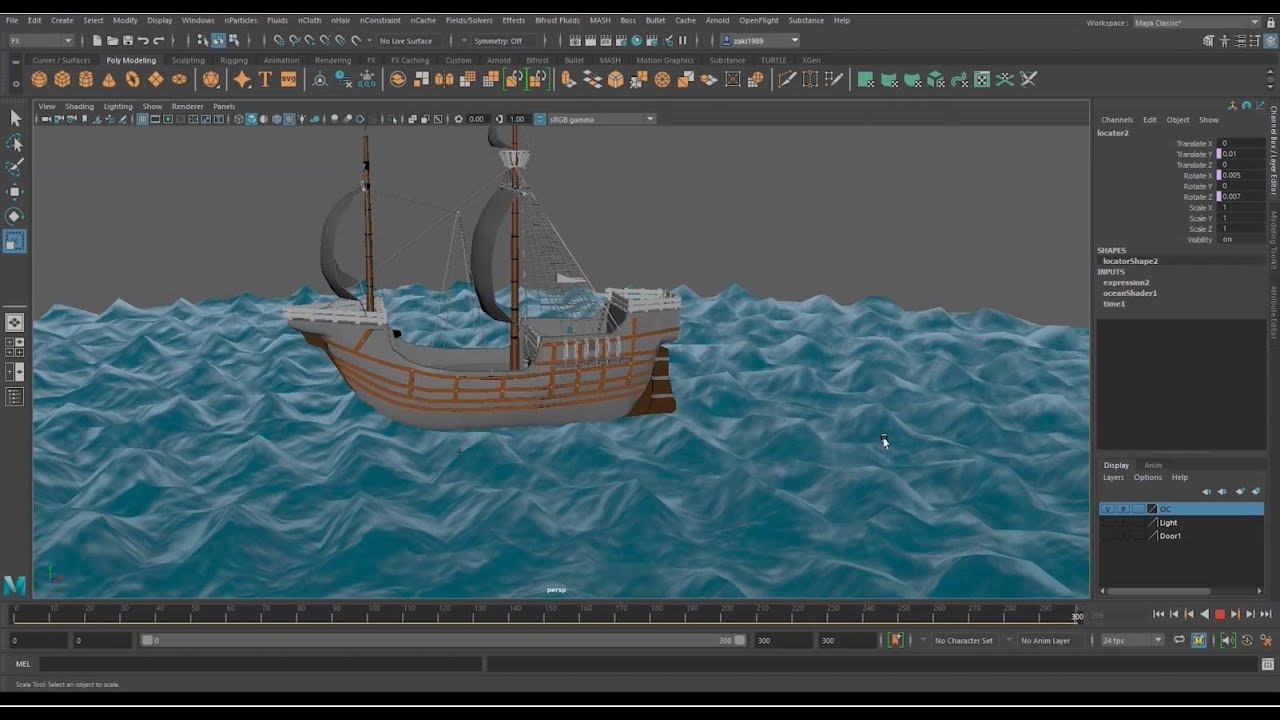 Tutorial: Creating an ocean - with BOSS System & Boat System in Maya ...