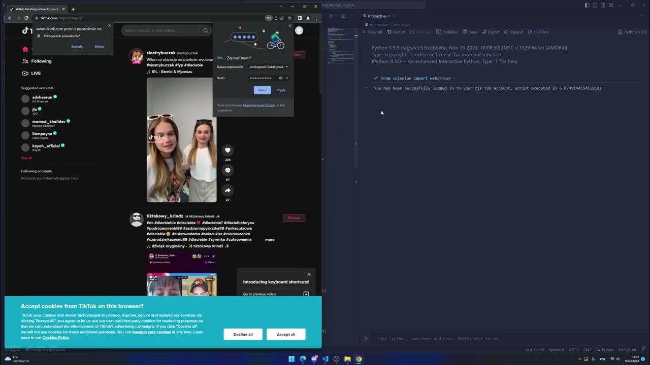 LOGGING TO TIKTOK USING PYTHON SELENIUM | UNDETECTABLE CHROME DRIVER, SELENIUM STEALTH - YouTube