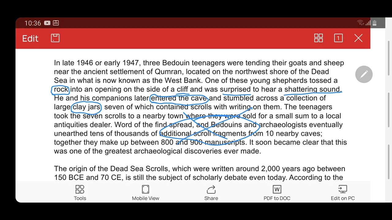 THE DEAD SEA SCROLLS TEST 2 READING PASSAGE 1 7-dars - YouTube