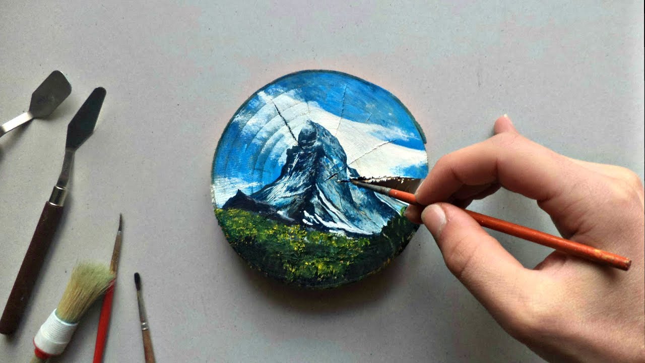 How to draw the mountain ''Matterhorn'' Как нарисовать гора ...