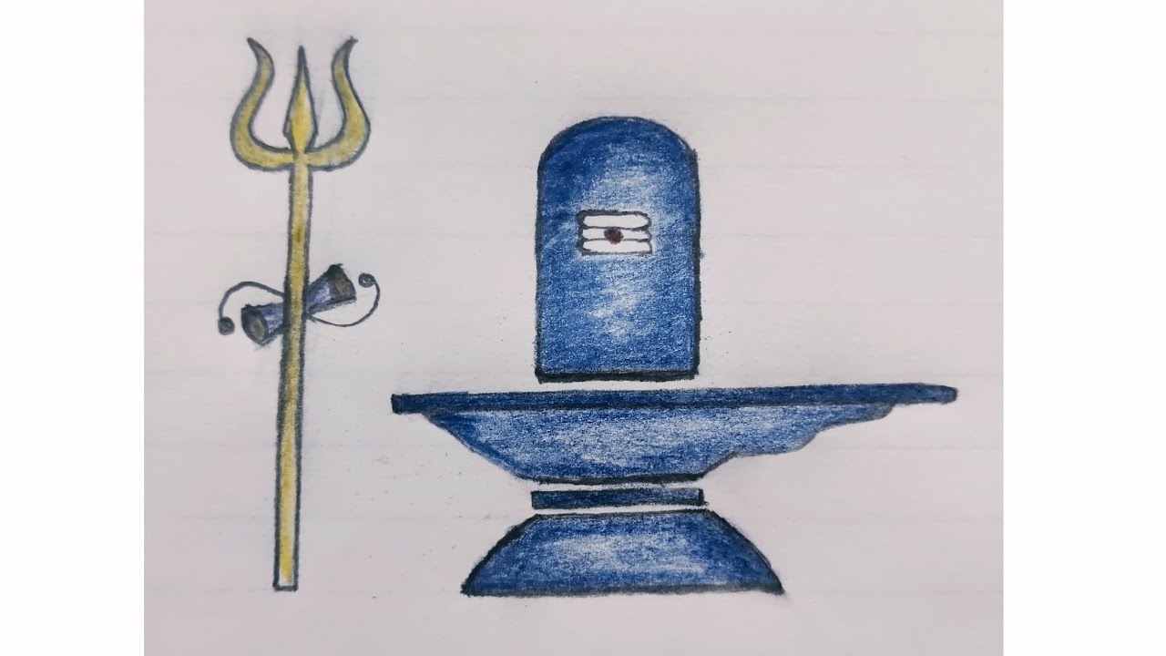 How to draw Shivling 🙏🙏with pencil colour - YouTube