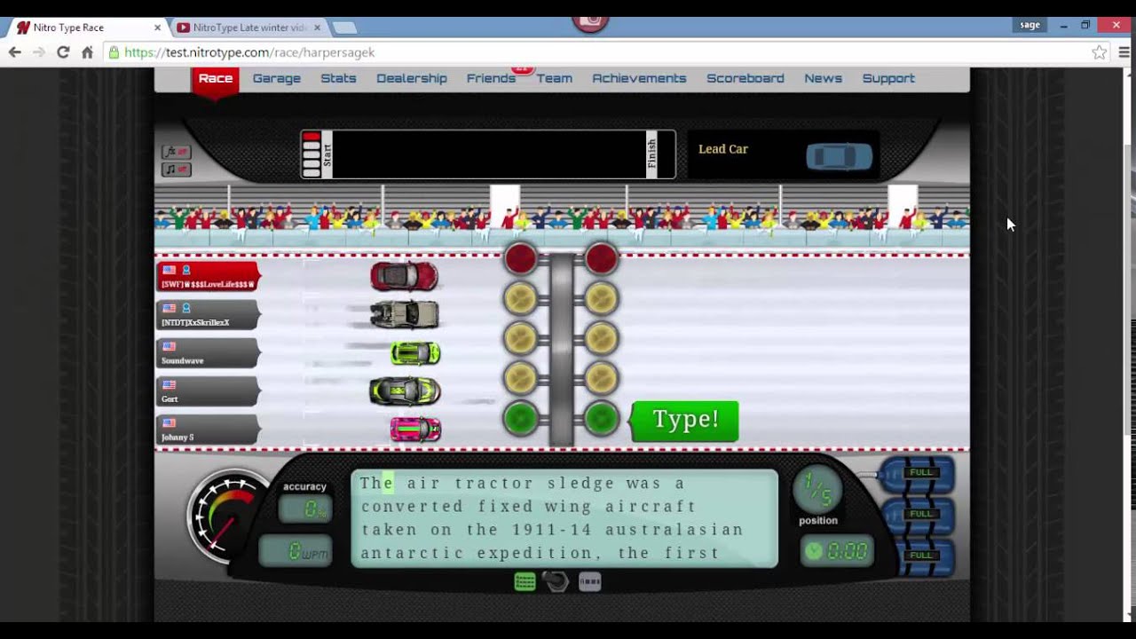 Nitro Type: Friend racing: [NTDT]XxSkrillexX - YouTube