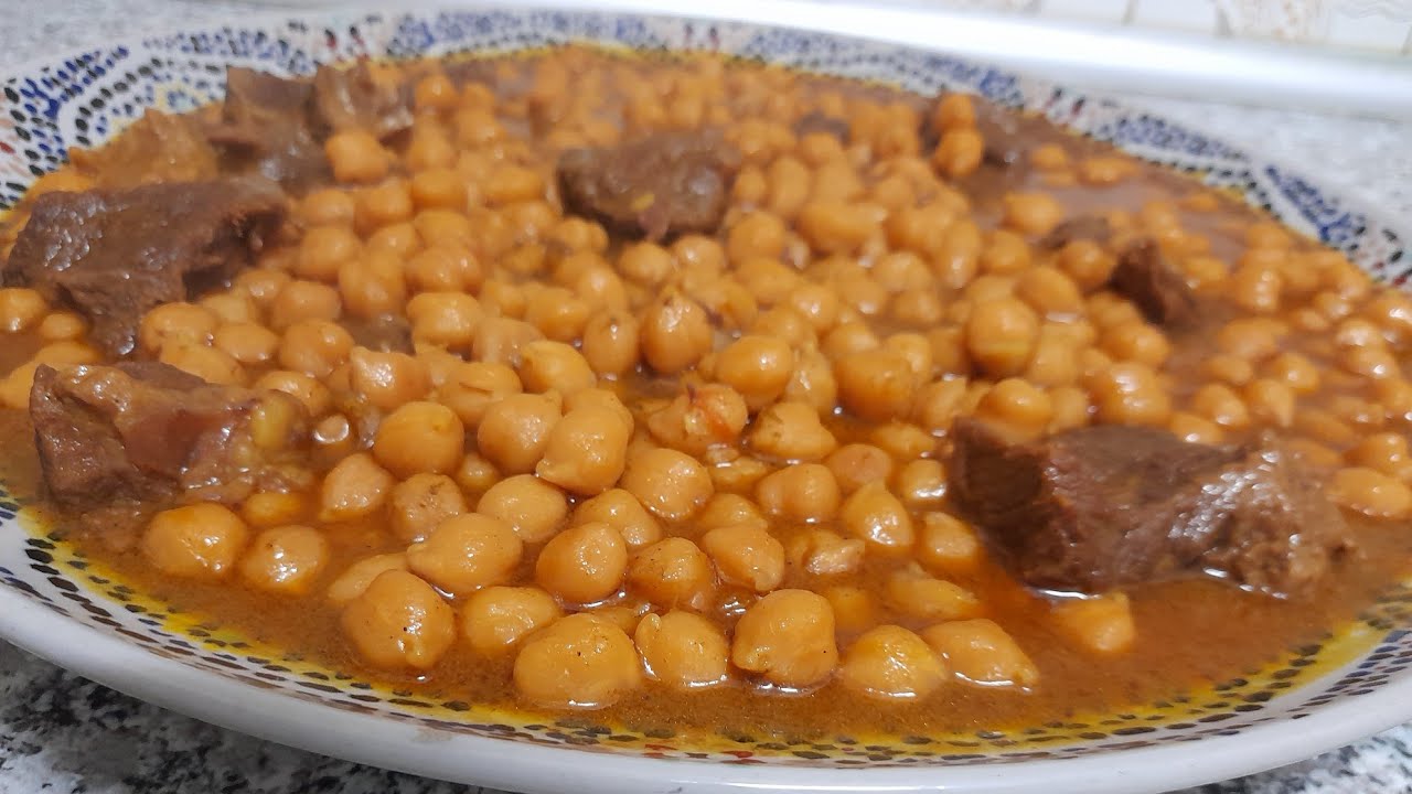 como cocinar garbanzos con carne de ternera/ potaje fácil - YouTube