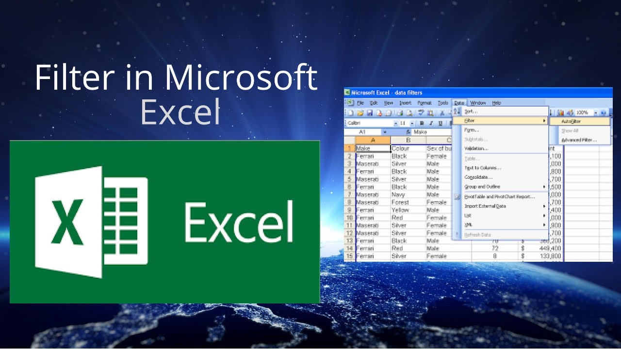 How To Add Filter In Microsoft Excel YouTube How To Add Filter In Microsoft Excel YouTube