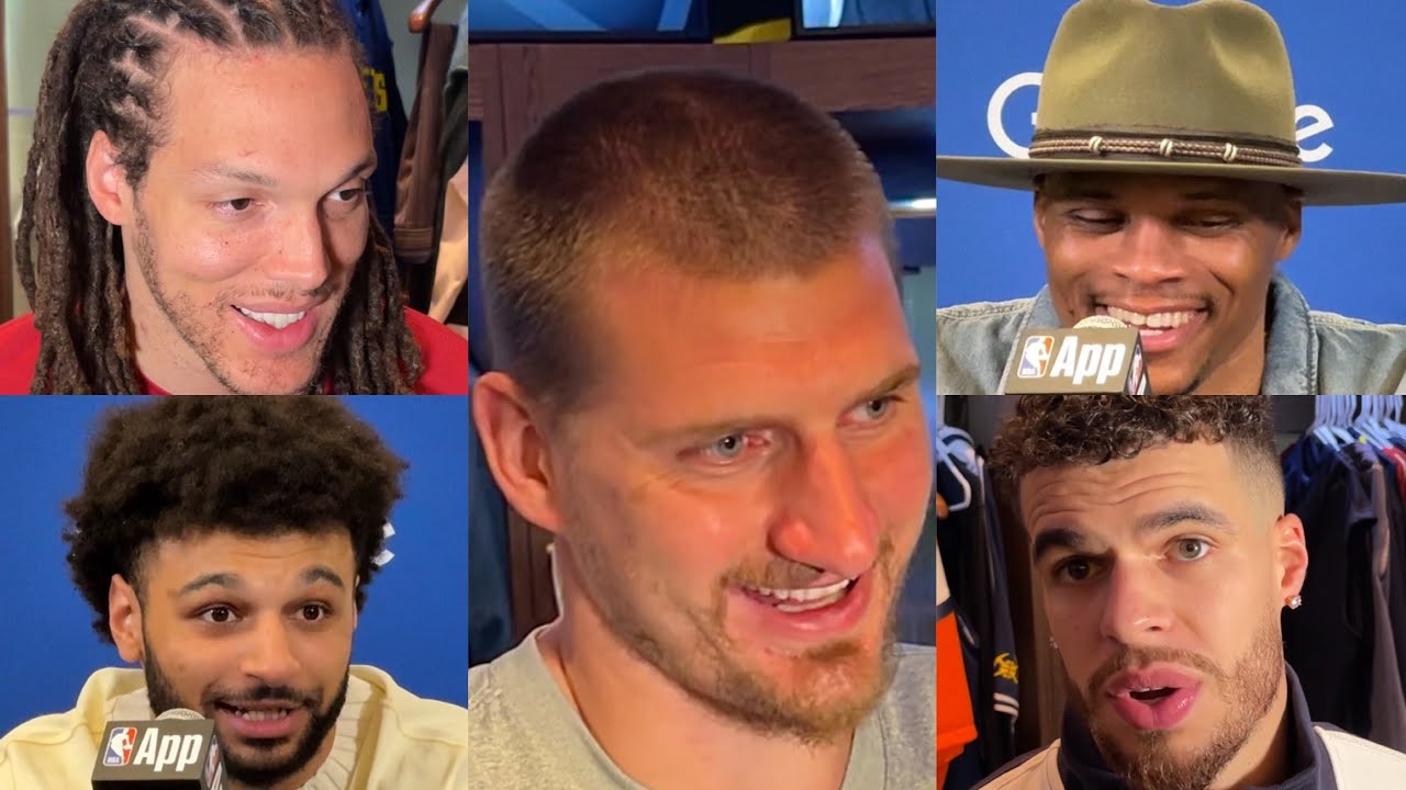 FULL Nuggets Postgame Game 5 Interviews: Nikola Jokic, Murray, Gordon ...