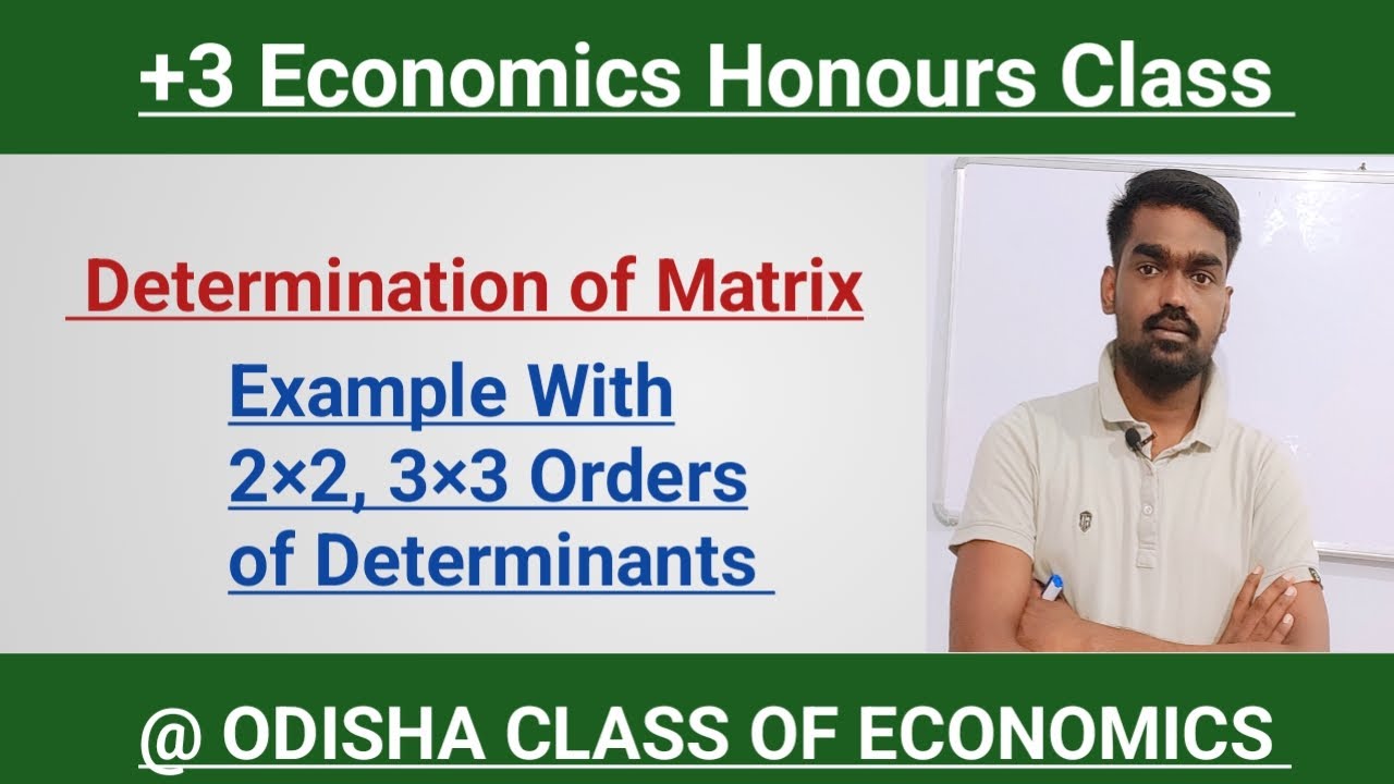 +3 Economics Honours Class| Determinants of Matrix | Mathematical ...
