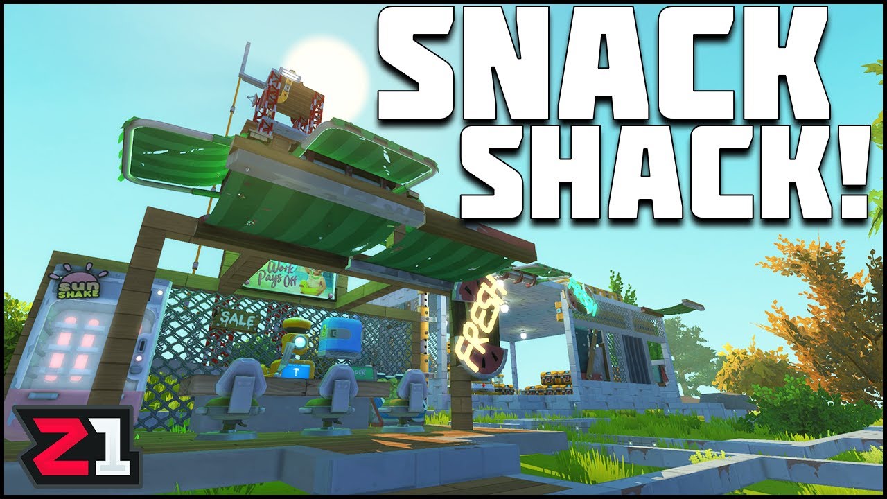 Building Our Snack SHACK to Hold Our Burgers! Scrap Mechanic Survival ...