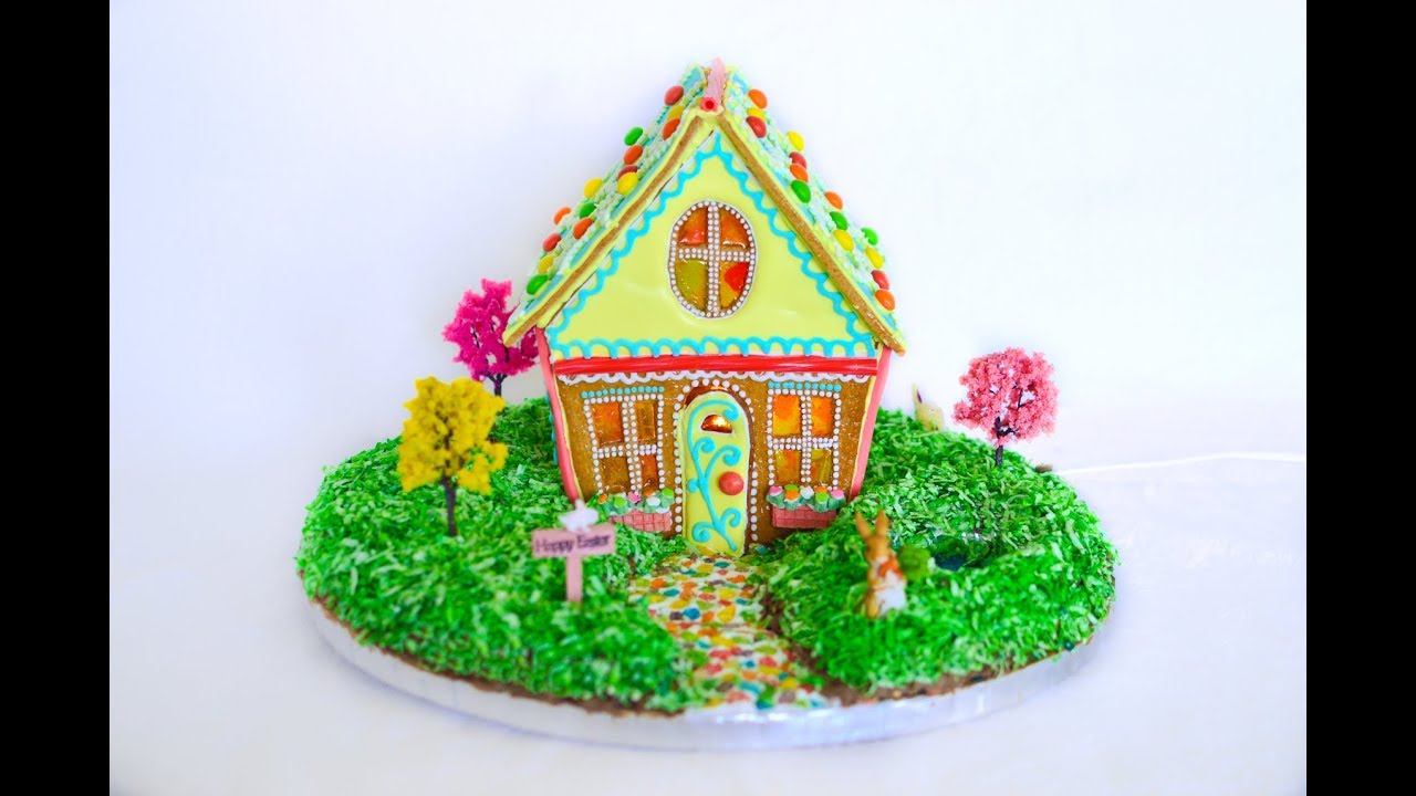 The Gingerbread Fairy Easter Gingerbread House Complete Demo - YouTube