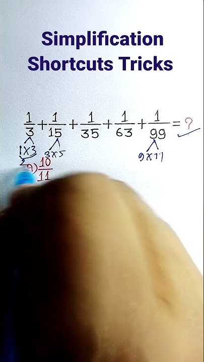 Simplification| Arithmetic Fast Calculation| Simplification Math Tricks| Fractions Addition|# ...