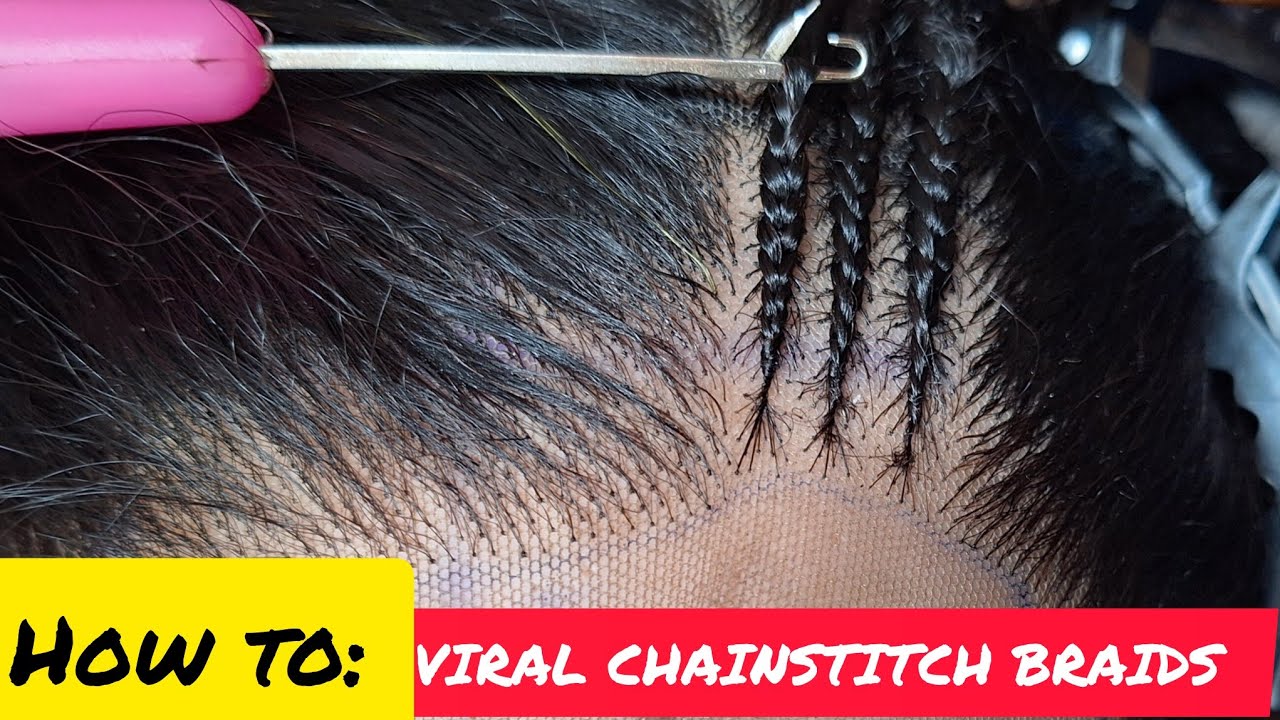 VIRAL CHAIN STITCH CROTCHET CORNROWS /How to do Cornrows with crotchet ...