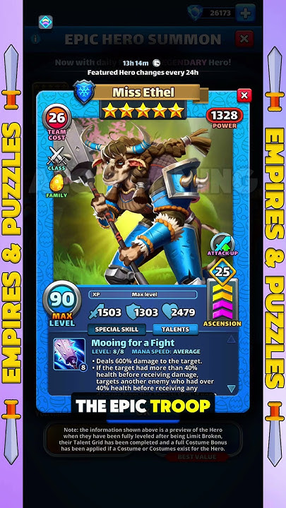 🌟 Daily Featured Legendary Hero in Epic Hero Summon! – Beta V78.2 | Empires & Puzzles 🔥 - YouTube