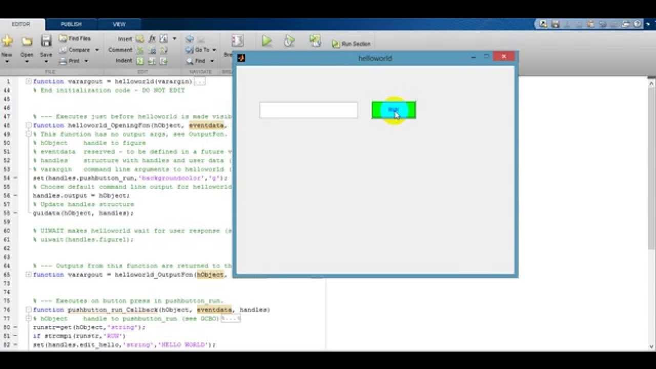 Matlab GUI-Hello World - YouTube