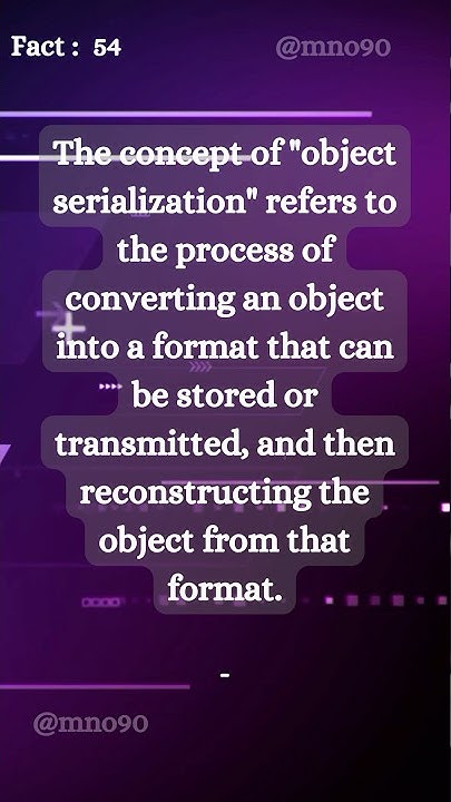 Object serialization..? #shorts #programming #coding #facts # ...