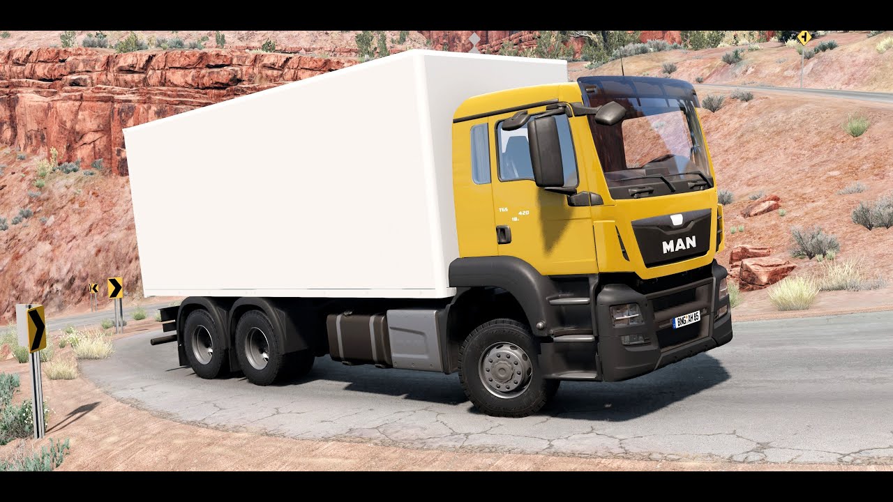 BeamNG Drive - Updated 6x4 MAN TGS Box Truck in Utah - YouTube