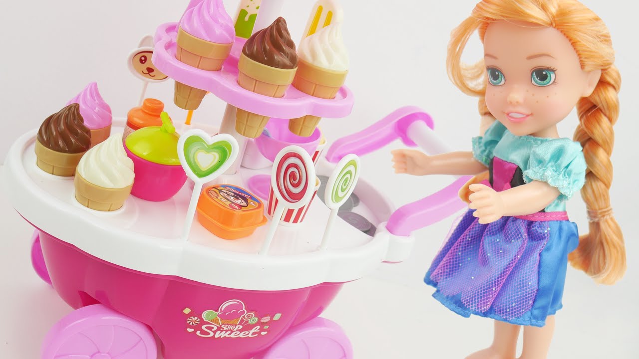 Ice cream cart to learn counting with Frozen anna - YouTube