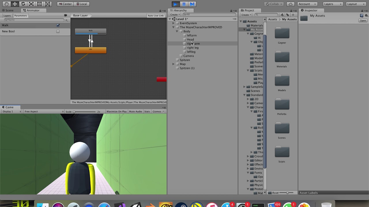 {Unity 5} [The Maze] Simple Character Walk Animation - YouTube