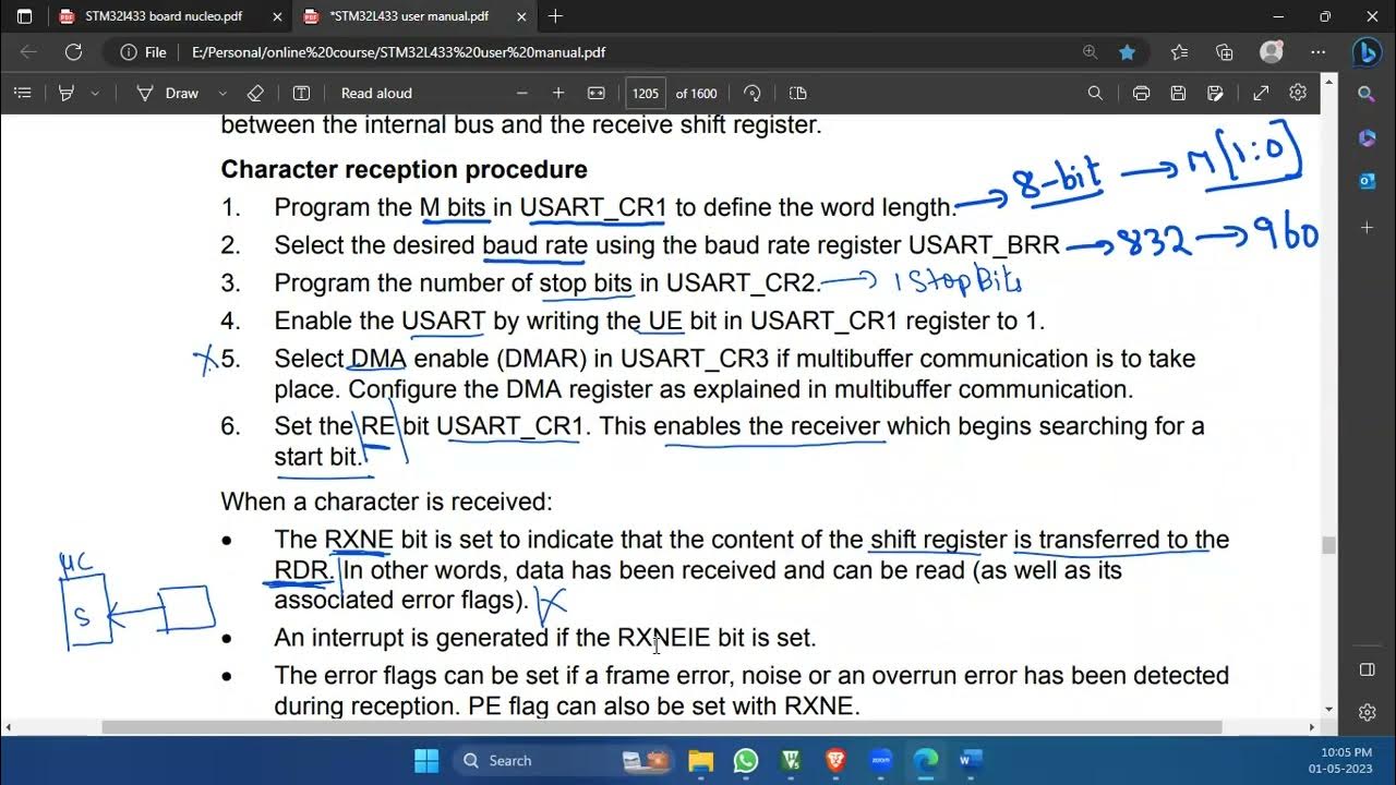 Class 12 Part 2 UART program for receiver and wait task - YouTube