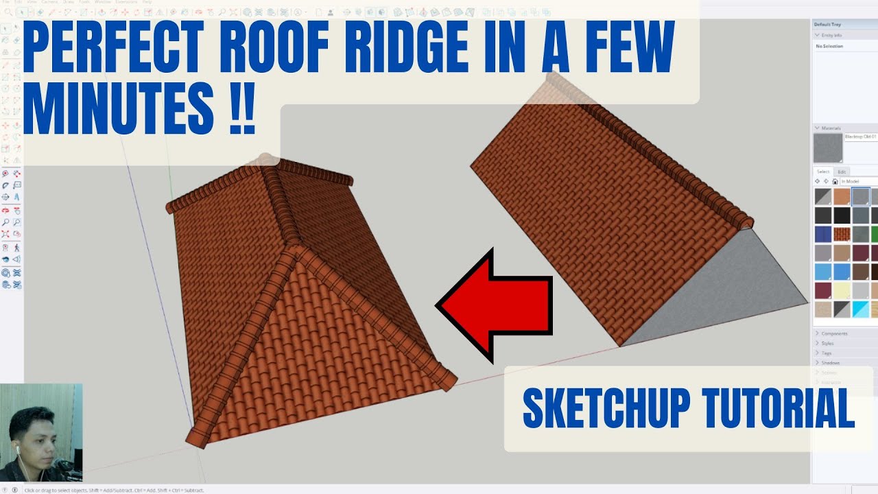 PERFECT ROOF RIDGE IN A FEW MINUTES SKETCHUP TUTORIAL - YouTube