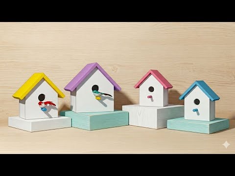 Rəngli Taxta Quş Yuvaları Hazırladım 🐦 | DIY Birdhouse | Handmade Wood Craft