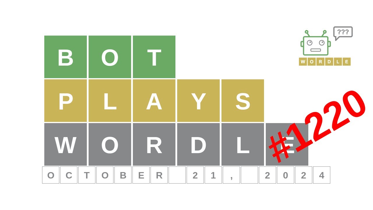 Oct 21, 2024 - Bot plays Wordle #1220 - How to guess today's word ...