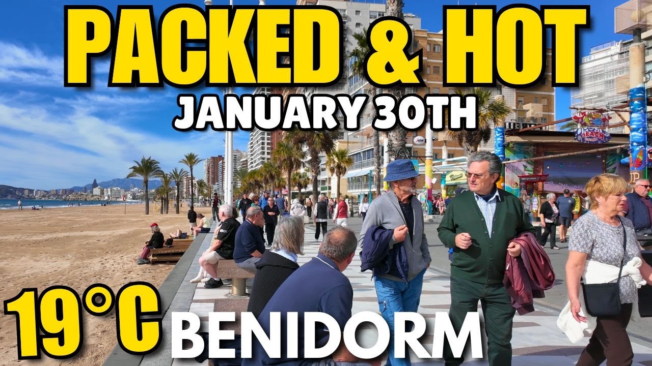Benidorm - PACKED Levante Beach & Nearby Bars! 😲🏖️ HOT January Weather ...