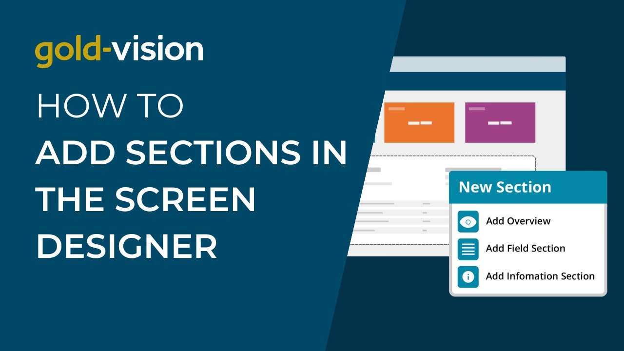How to add sections in the screen designer - YouTube
